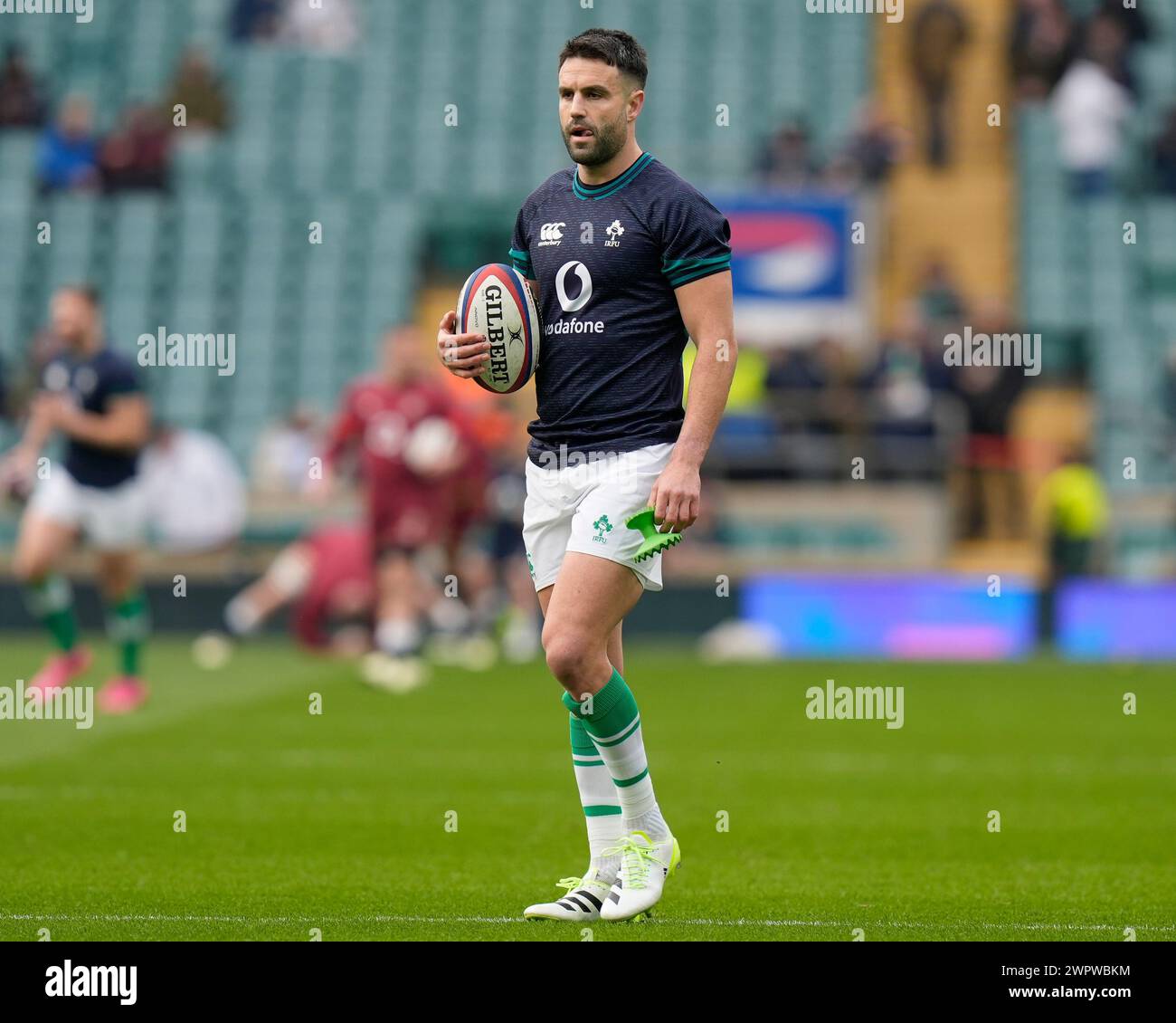 Conor Murray of Ireland warms up before the 2024 Guinness 6 Nations ...