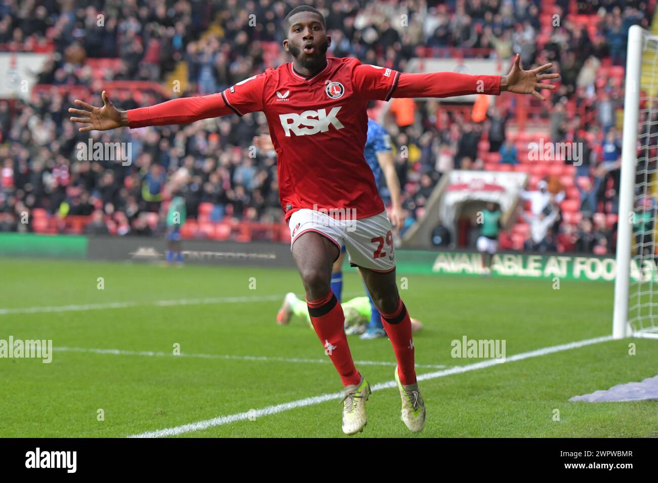 London, England. 9th Mar 2024. Daniel Kanu of Charlton Athletic ...