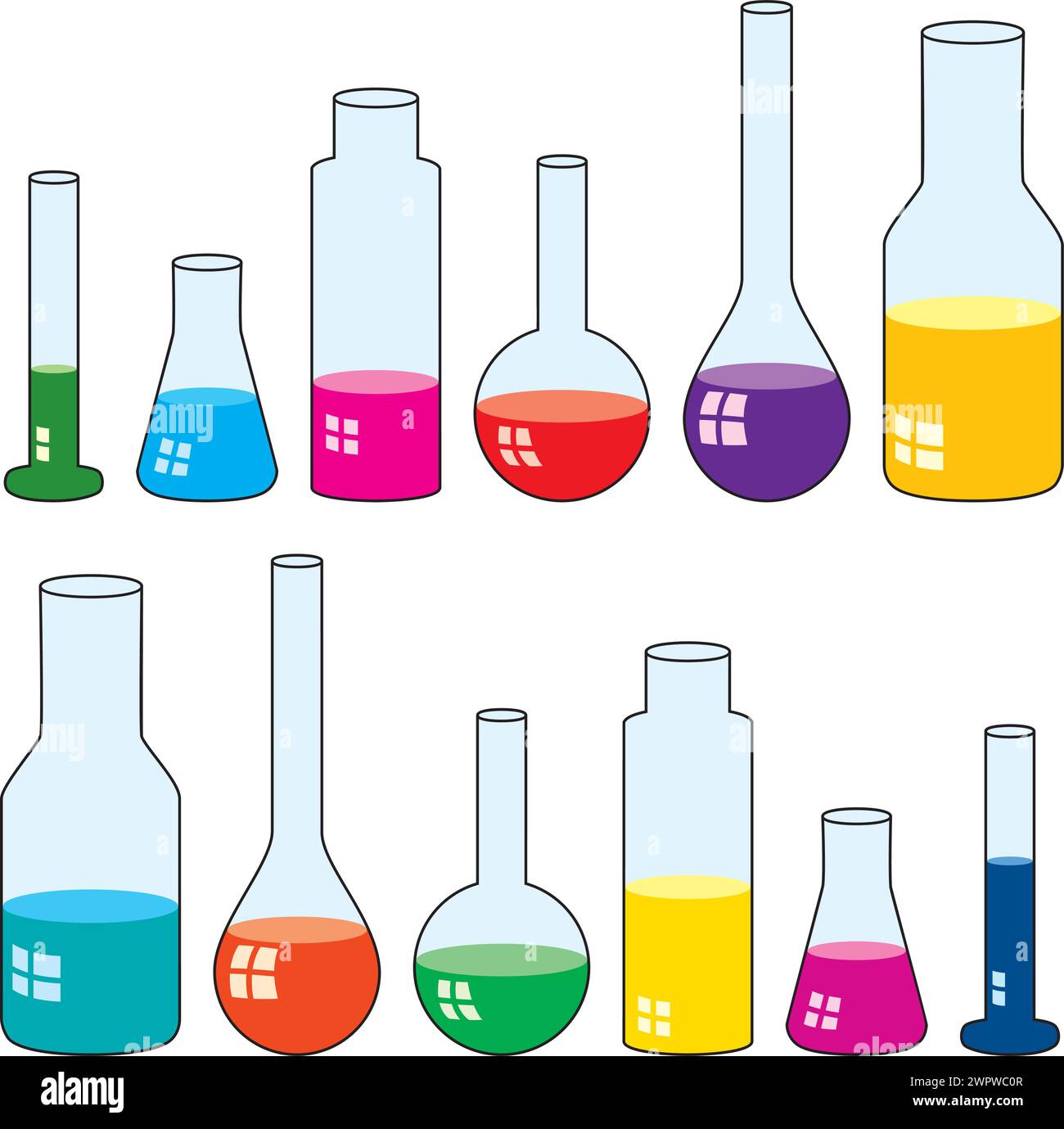 vector clipart of laboratory glassware Stock Vector Image & Art - Alamy