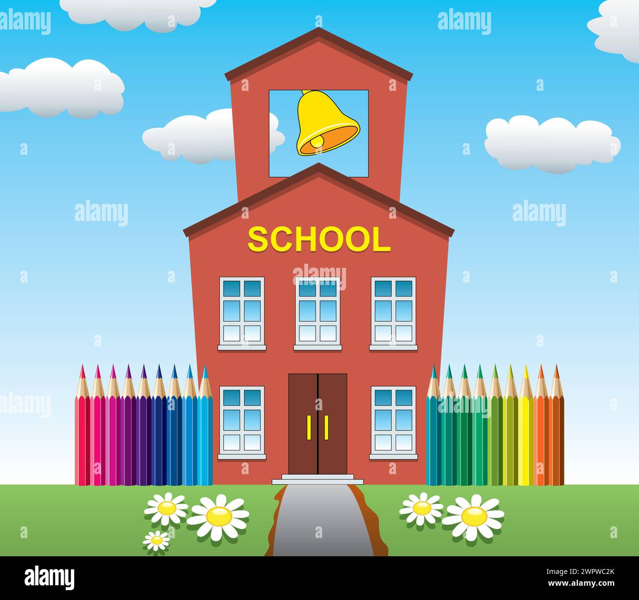 vector illustration of school house Stock Vector Image & Art - Alamy
