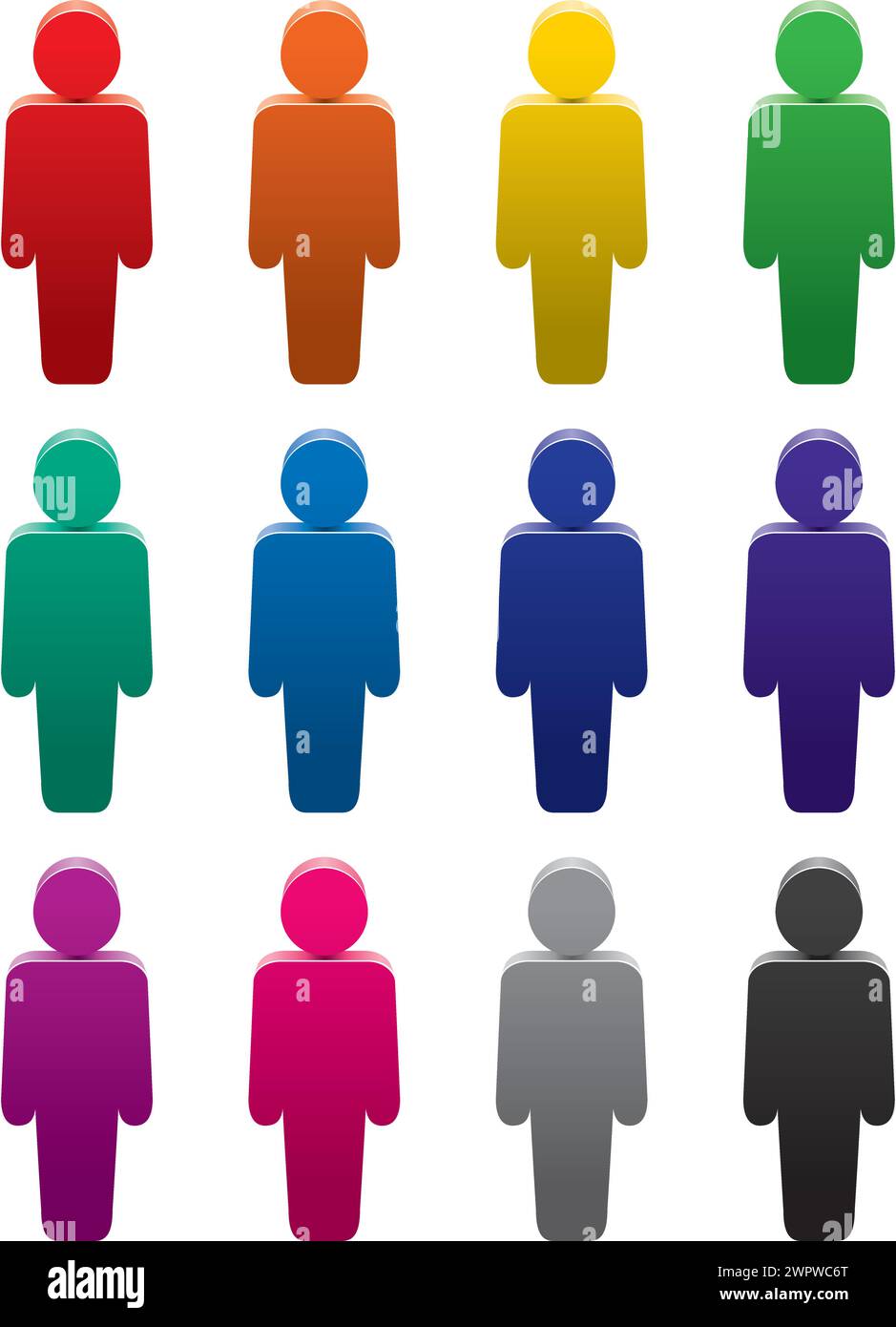 vector set of colorful symbols of people Stock Vector Image & Art - Alamy