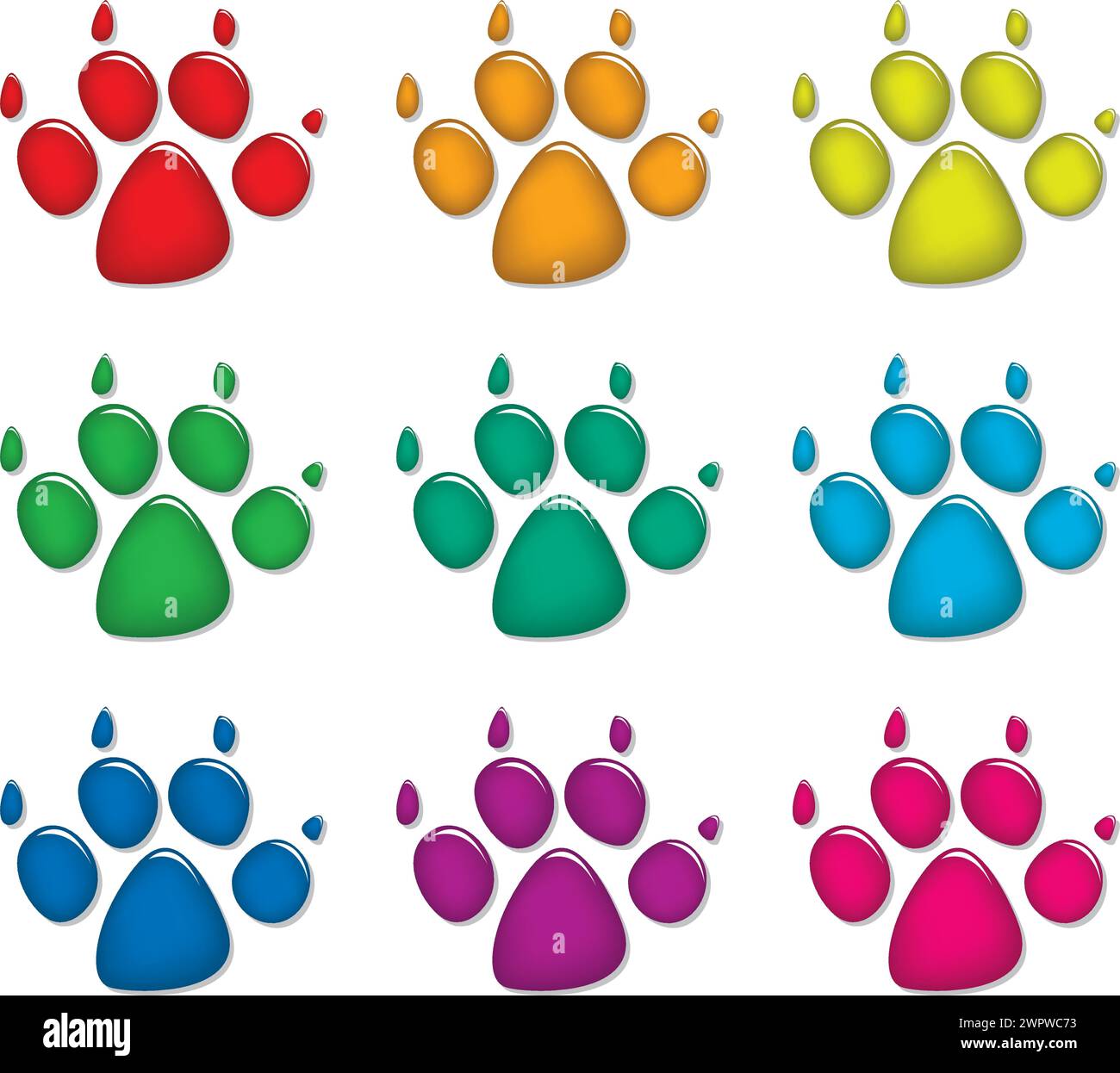 vector set of colorful dog's foot prints Stock Vector Image & Art - Alamy