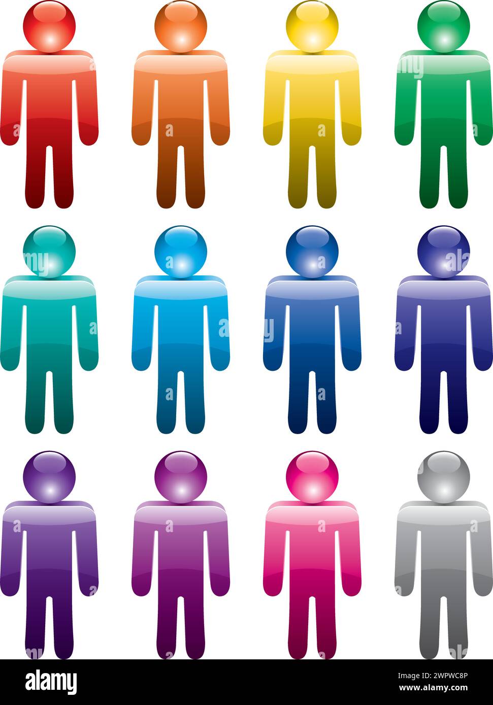 vector set of colorful man symbols Stock Vector Image & Art - Alamy