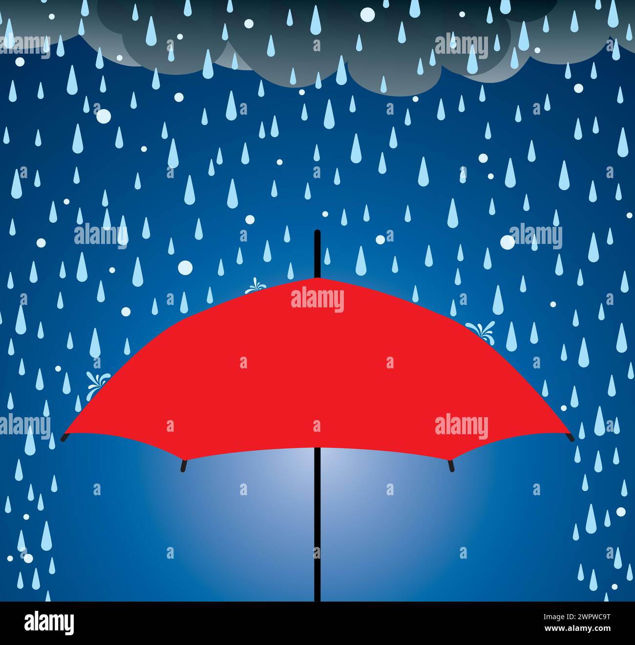 vector illustration of umbrella protection from rain and hail Stock ...