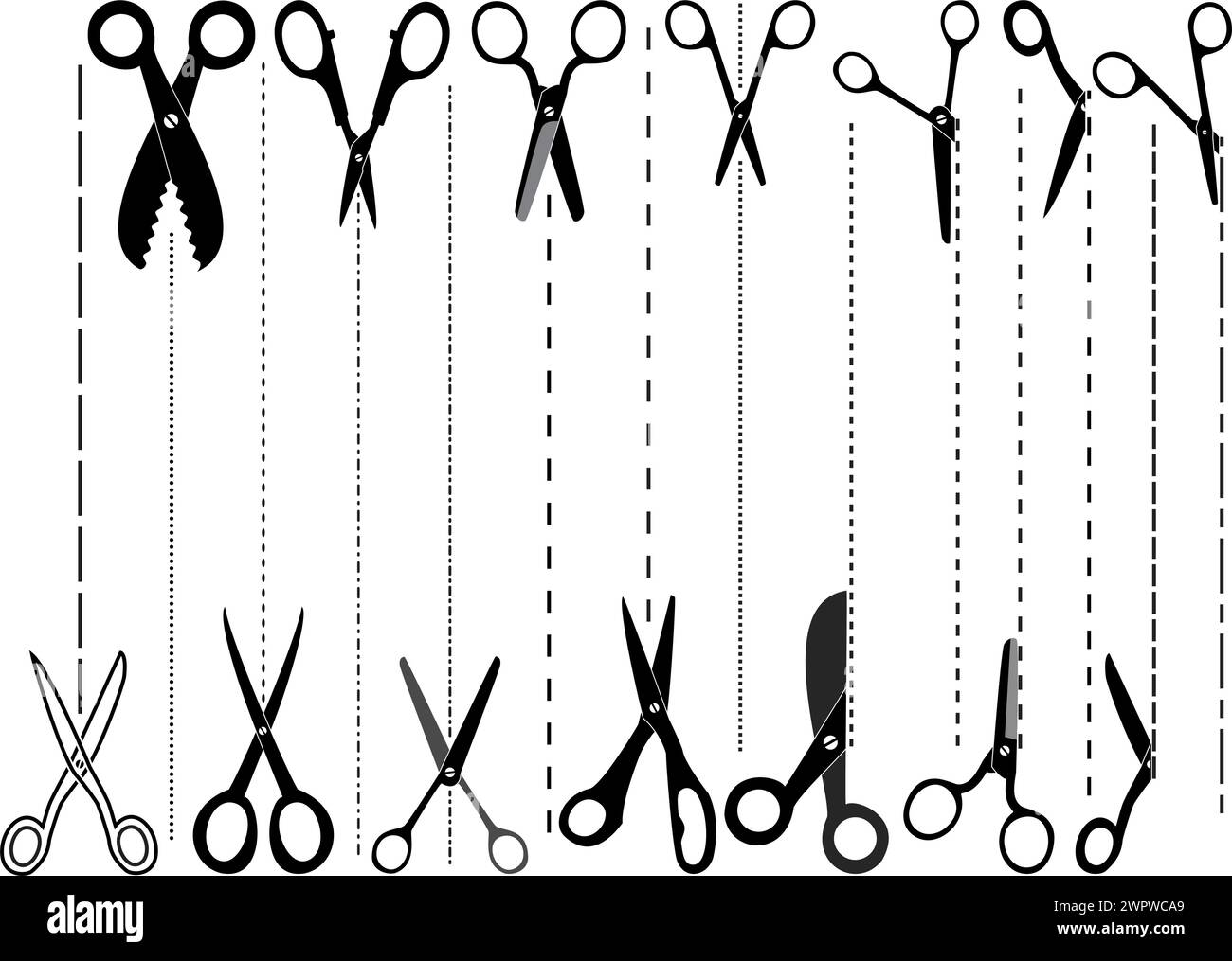 Scissors silhouette clipart hi-res stock photography and images - Alamy