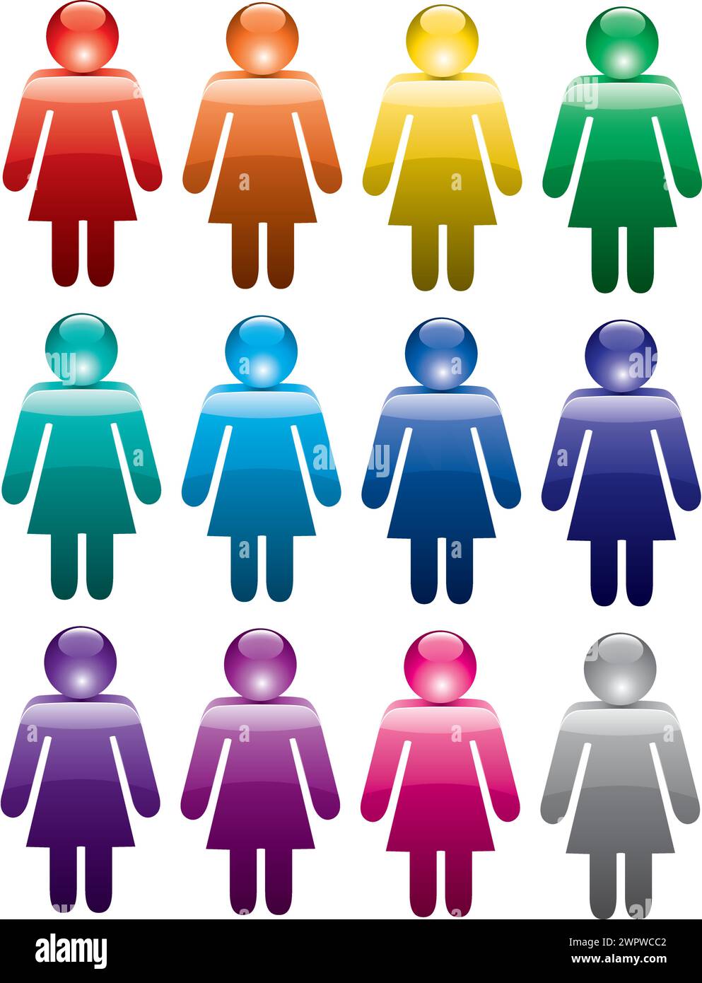 vector set of colorful woman symbols Stock Vector Image & Art - Alamy