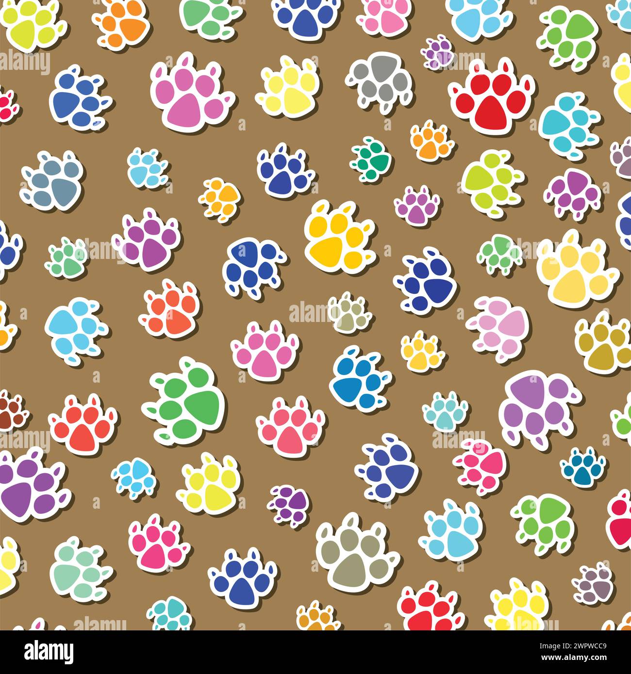 vector background of colorful dog's foot prints Stock Vector Image ...