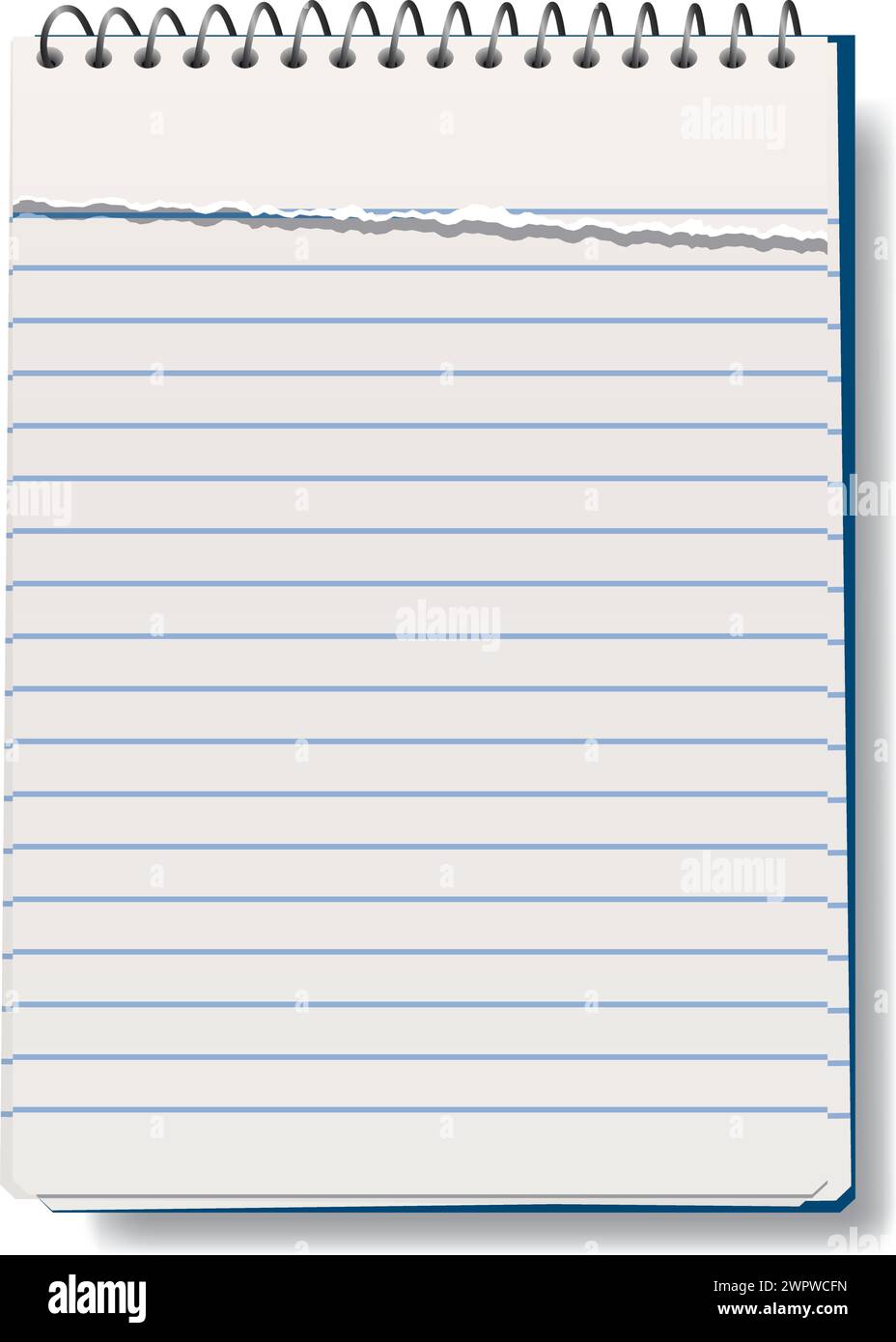 vector illustration of notepad with torn sheet Stock Vector Image & Art ...