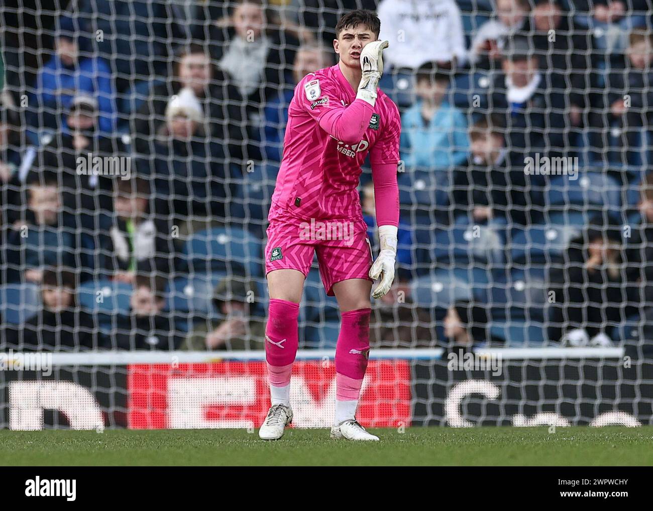 Michael Cooper of Plymouth Argyle gestures, shouts, pointing during the ...