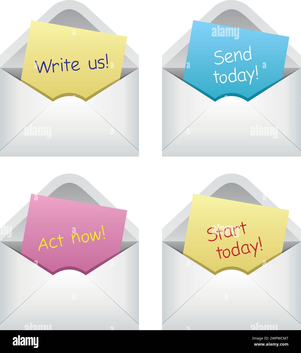 Blue envelopes illustration vector Cut Out Stock Images & Pictures - Alamy