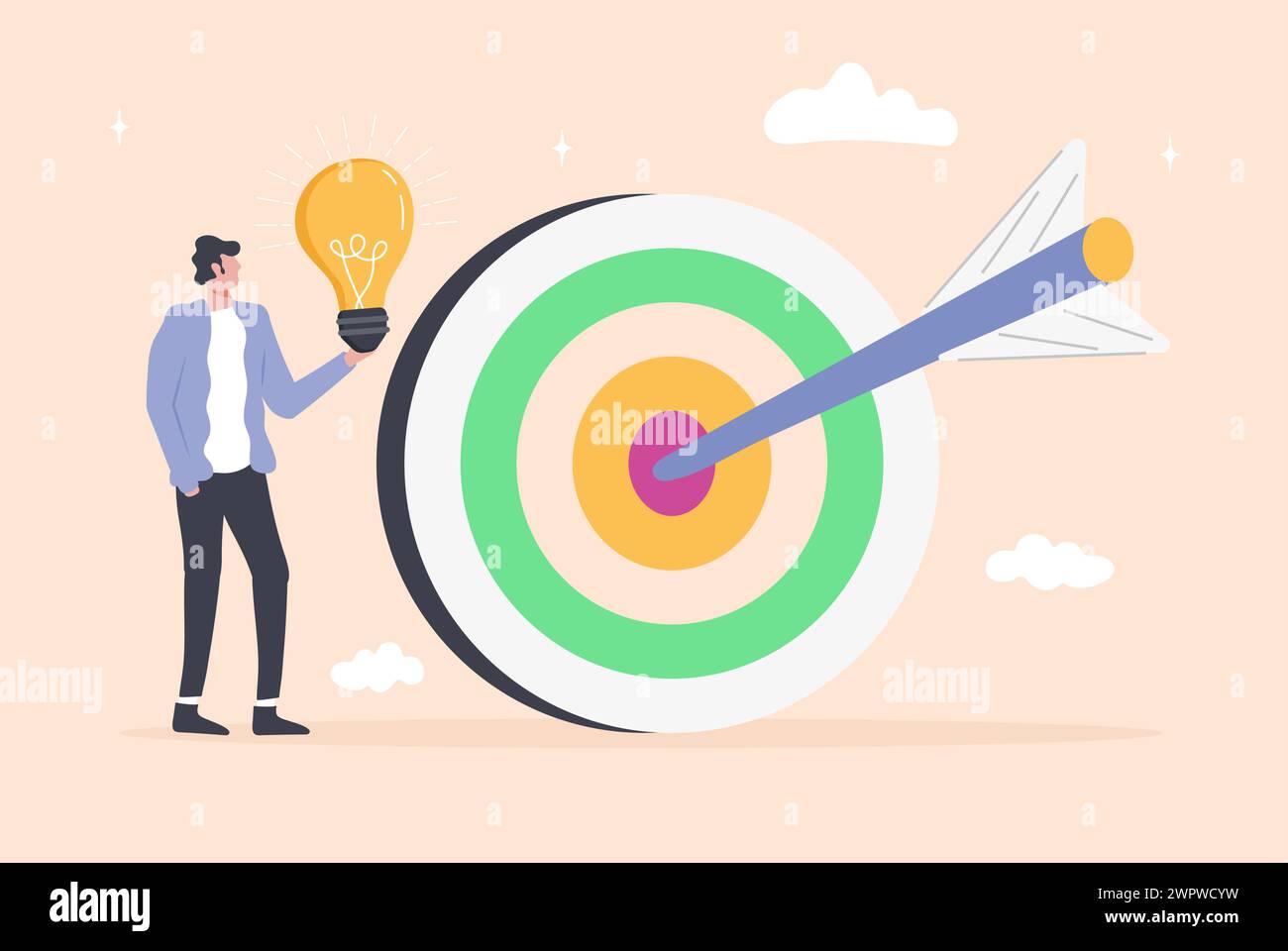 Targeting concept vector. Achieving goal. Management ideas, solution to ...