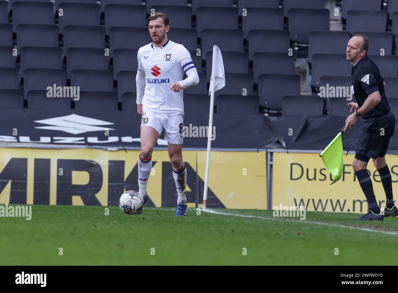 Milton Keynes Dons captain Alex Gilbey during the second half of the ...