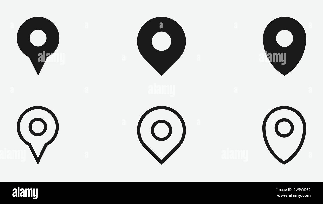 pin location icons set Stock Vector Image & Art - Alamy
