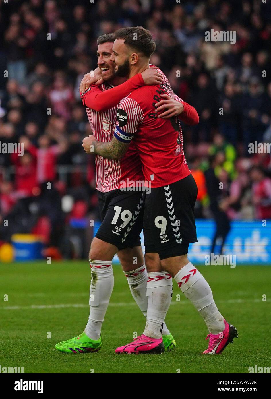 Southampton's Joe Rothwell (left) celebrates scoring their side's ...