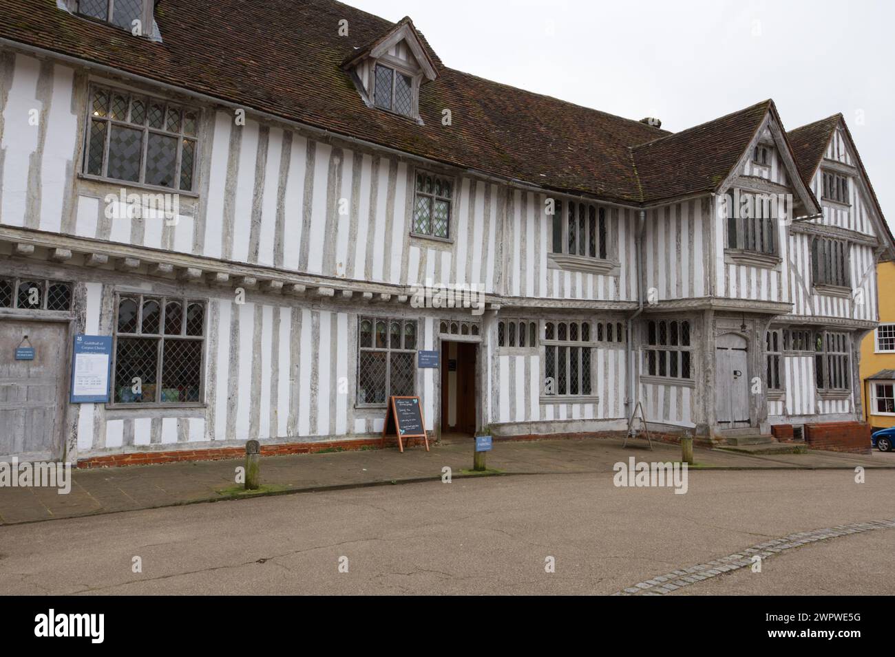The Guildhall on Market Place in Lavenham, Suffolk, a medieval timber ...