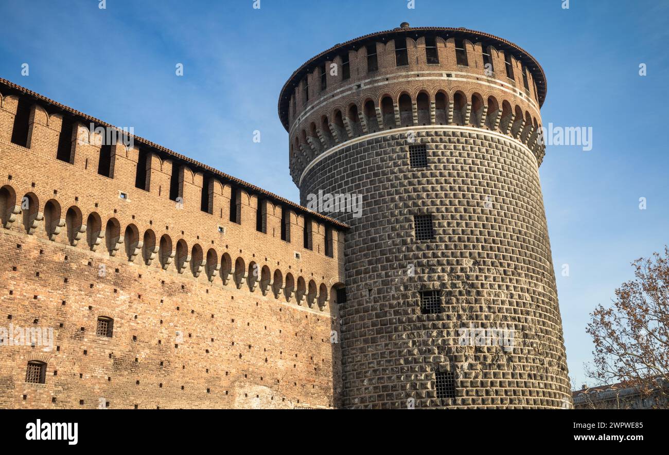 The 15th century Santo Spirito Tower at Castello Sforzesco, or Milan ...
