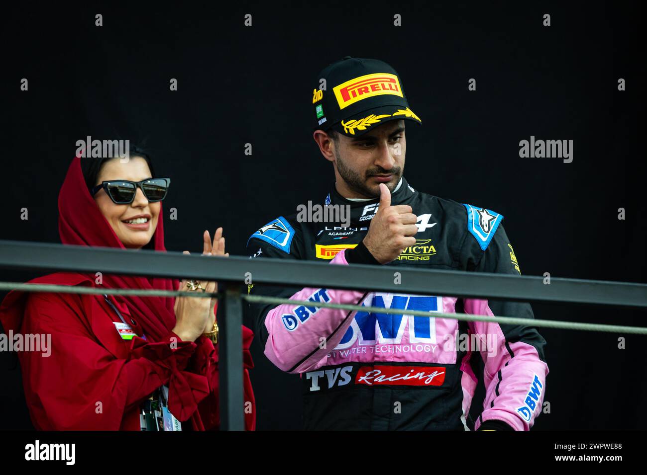 MAINI Kush (ind), Invicta Racing, Dallara F2 2024, portrait, podium ...
