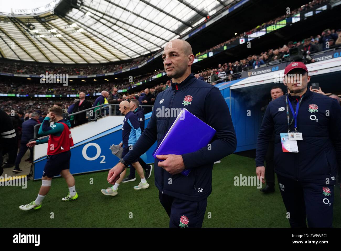 England Head Coach Steve Borthwick before the Guinness Six Nations match at Twickenham Stadium ...