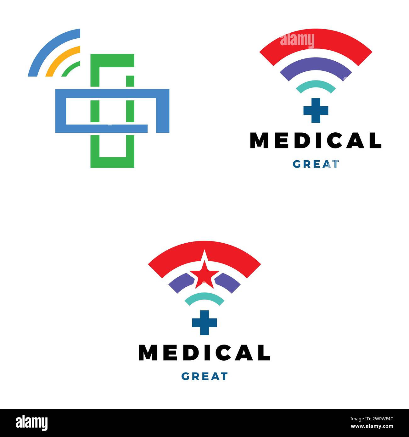 Set of Medical, Hospital, Cross or Plus Online Icon Logo Design ...