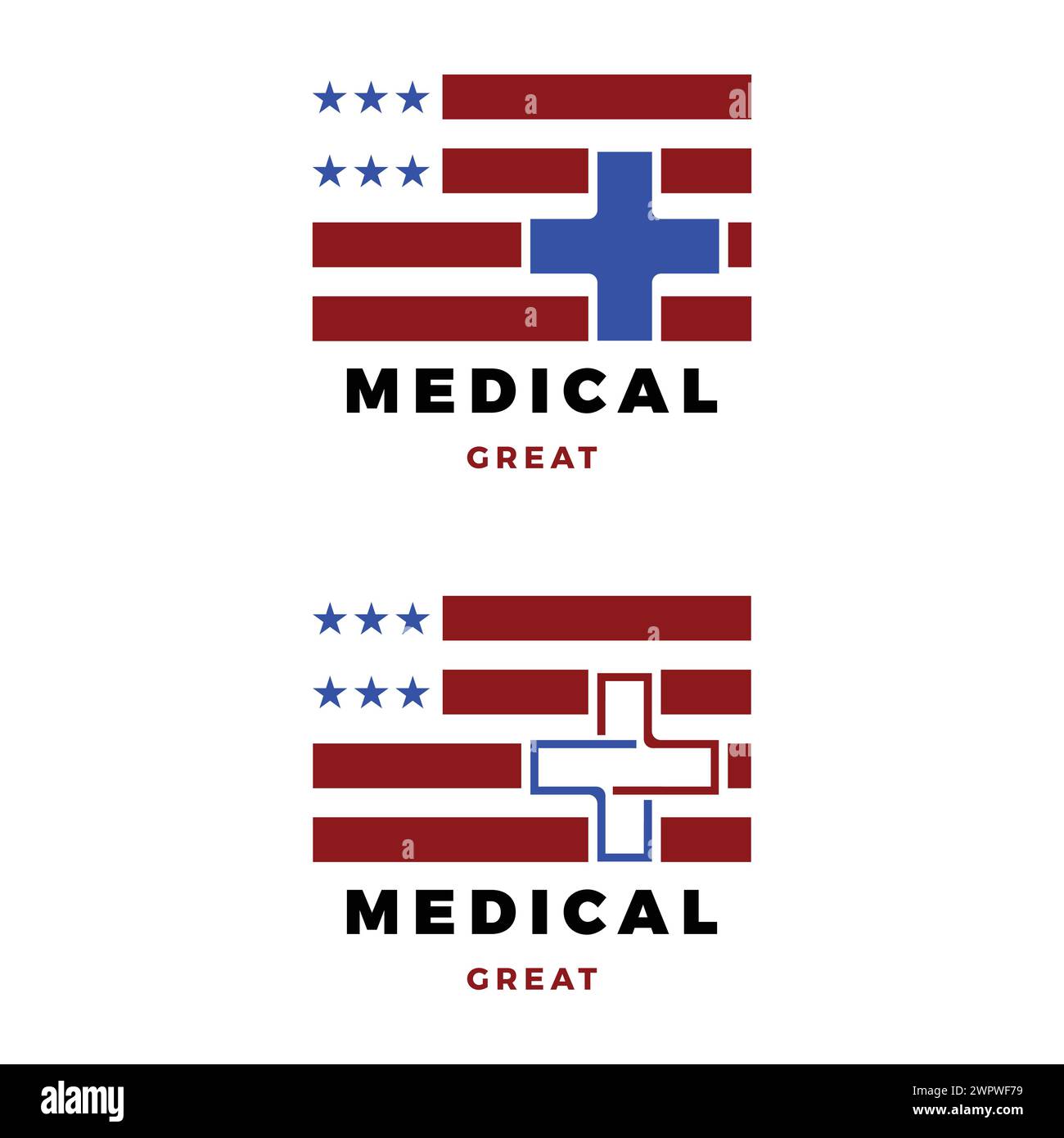 Hospital logo usa cross Stock Vector Images - Alamy