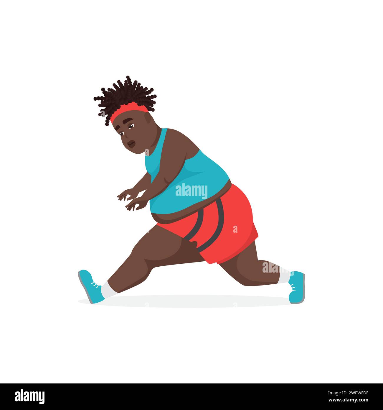 Overweight man running marathon in sportswear, male runner losing ...