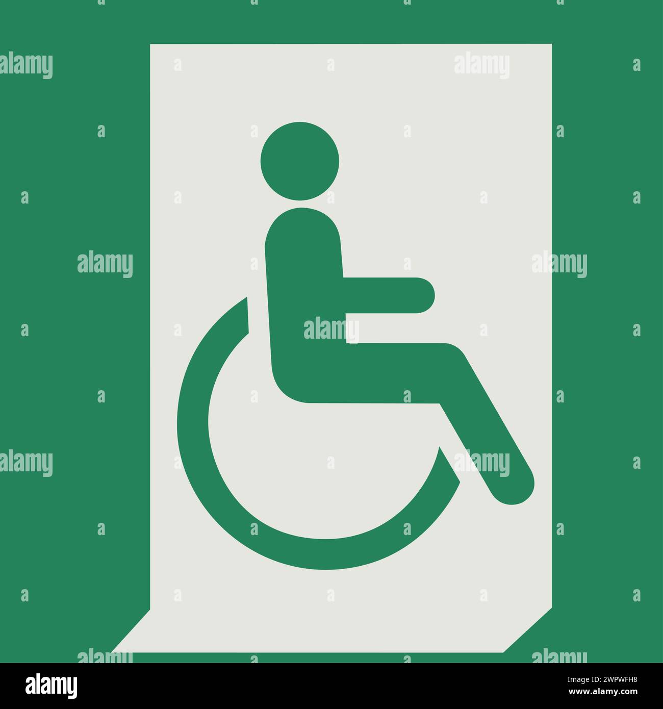 SAFETY CONDITION SIGN PICTOGRAM, EMERGENCY EXIT FOR PEOPLE UNABLE TO ...