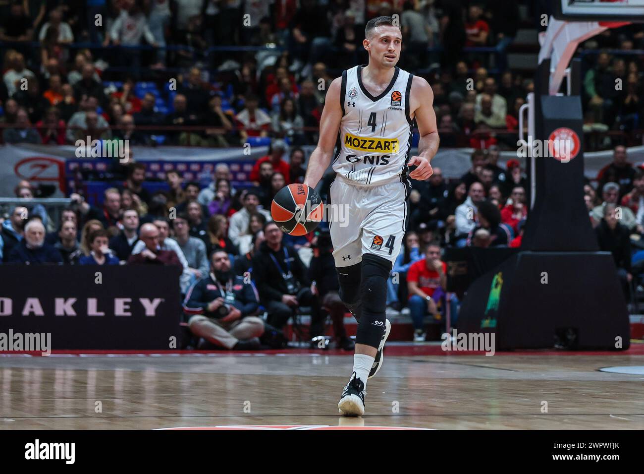 Aleksa Avramovic #4 of Partizan Mozzart Bet Belgrade seen in action ...