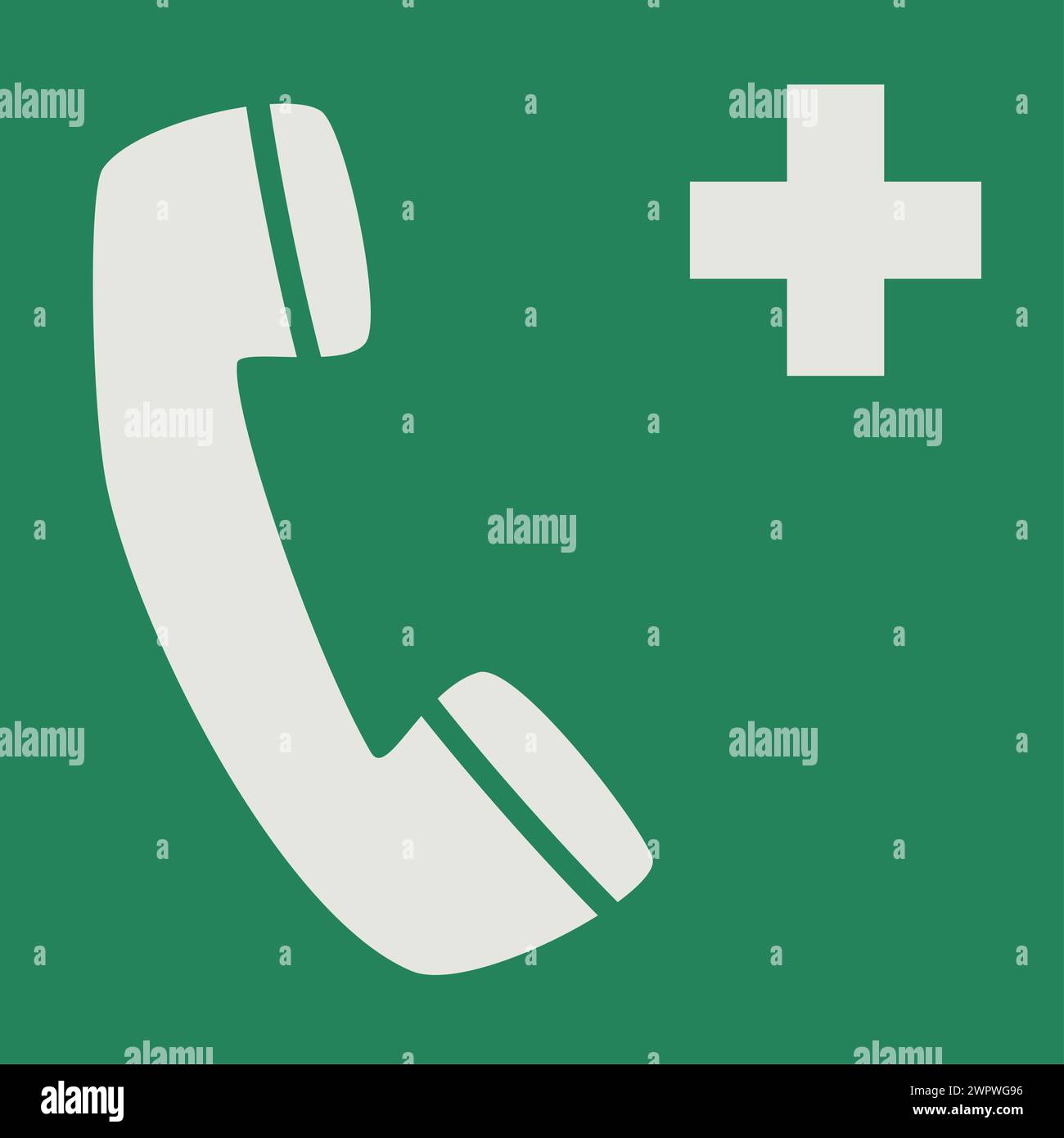 SAFETY CONDITION SIGN PICTOGRAM, EMERGENCY NUMBER ISO 7010 – E004 Stock ...