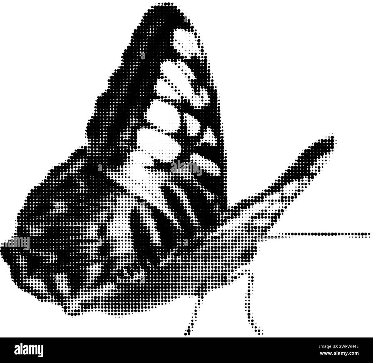 Butterfly halftone collage element vector illustration Stock Vector ...