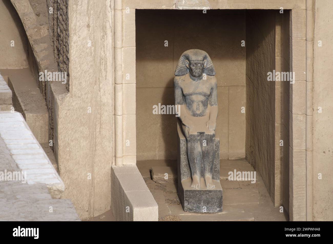 Statue of Hequaib at the ruins of Ancient Yebu, Elephantine Island ...