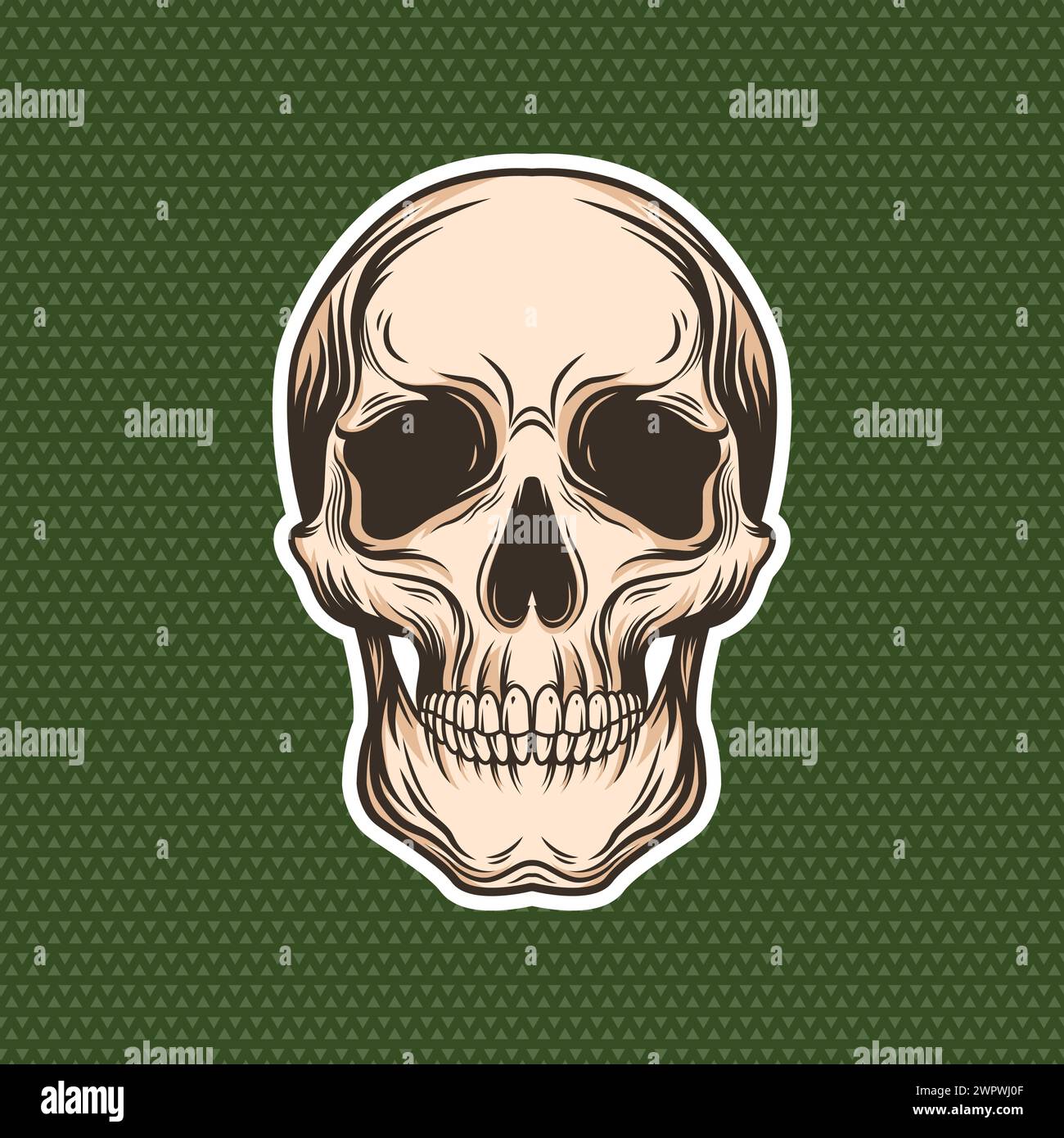 Human skull sticker, patch for clothing. Vector illustration. Fashion ...
