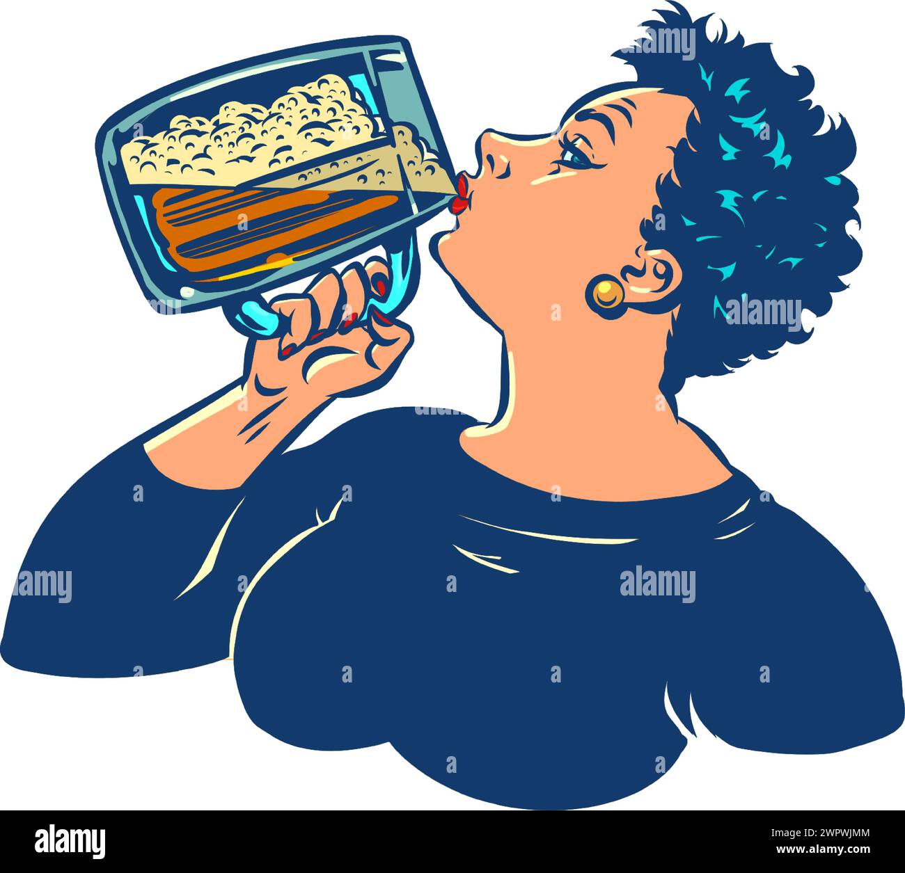 Promotions and offers for bar and tavern clients. A woman with a short ...