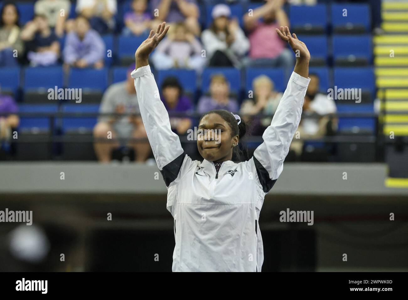 Baton Rouge, LA, USA. 8th Mar, 2024. LSU's Kiya Johnson is recognized ...