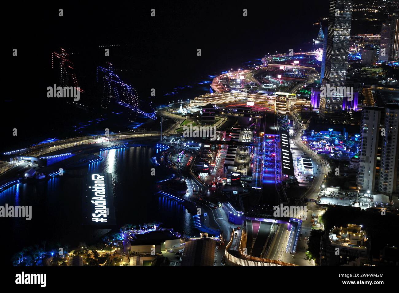Jeddah, Saudi Arabia. 09th Mar, 2024. Circuit atmosphere - drone ...