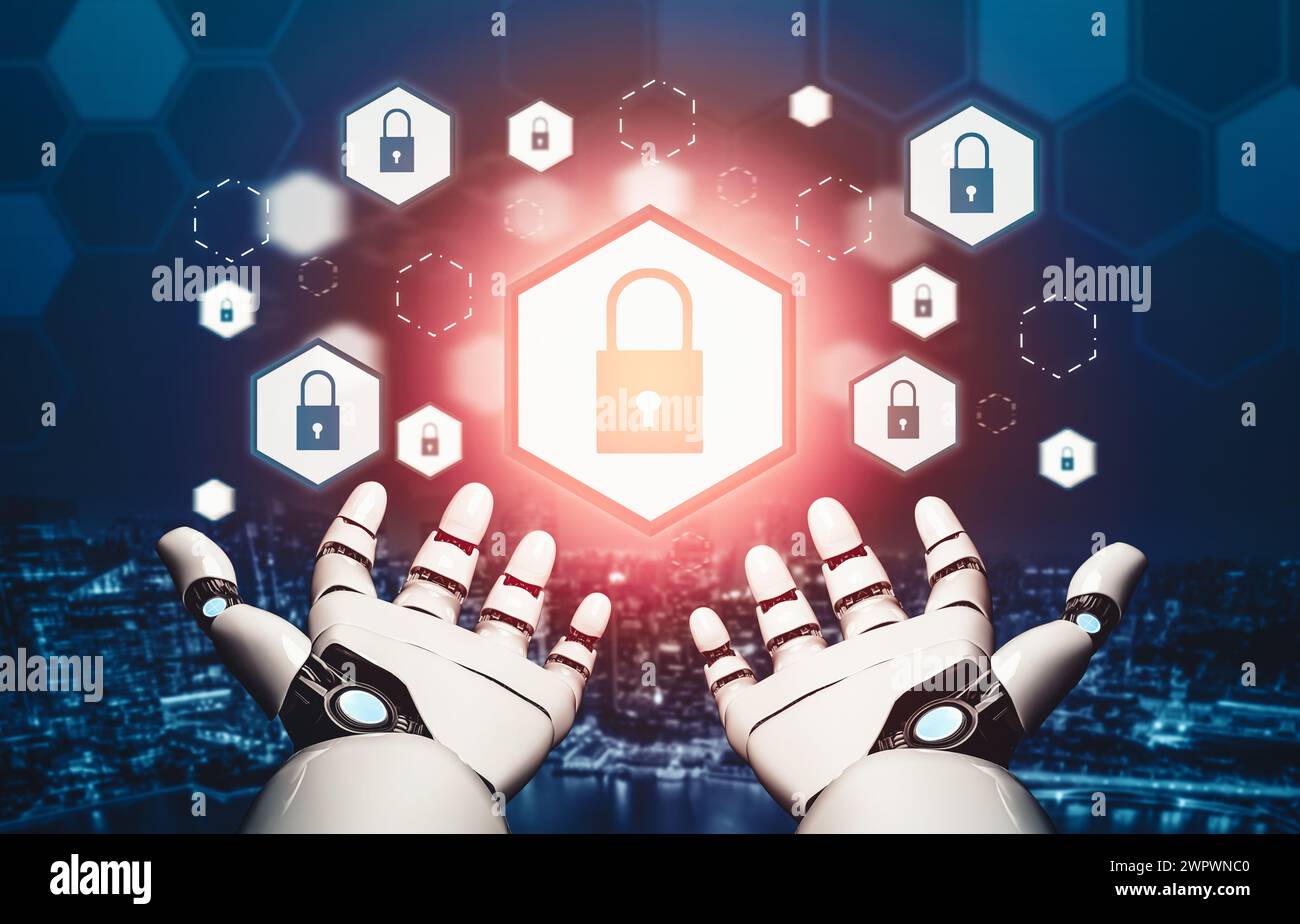 XAI 3D rendering futuristic droid robot technology development ...