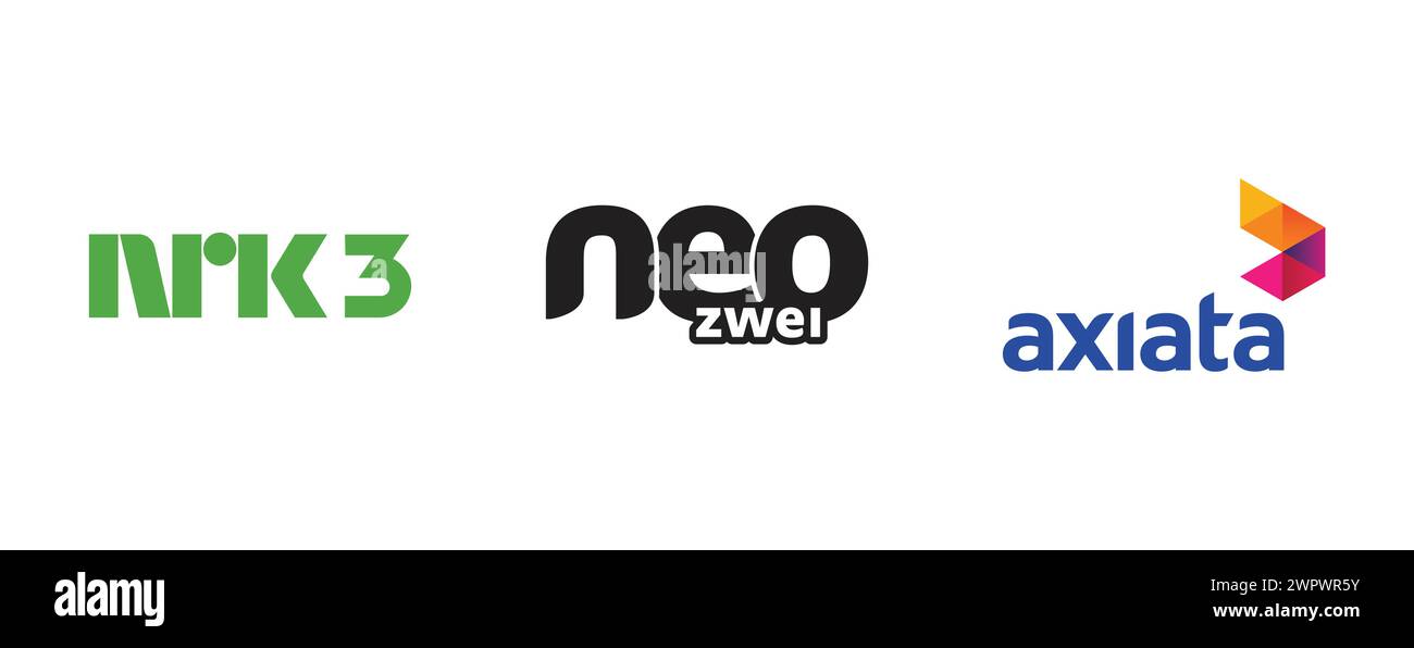 NRK 3, Neo Zwe, Axiata. Vector brand logo collection Stock Vector Image ...