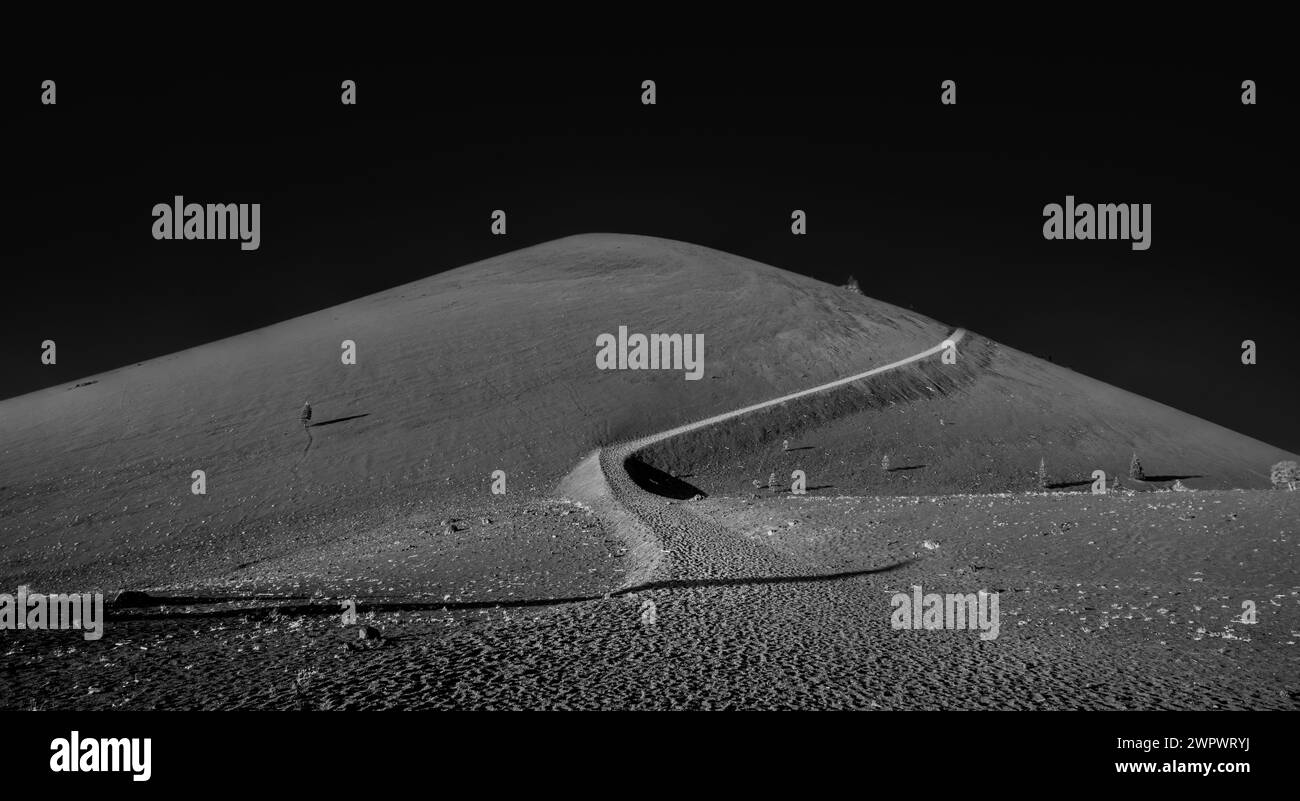 Steep Trail Snakes Up The Smooth Surface Of Cinder Cone In Lassen ...