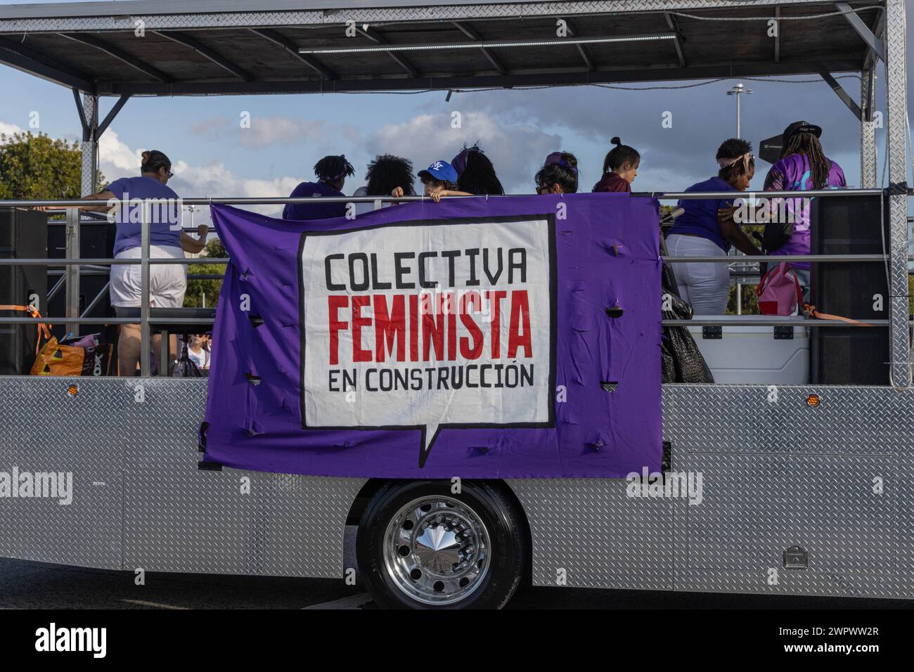 Feminists activists occupy Puerto Rico Highway 22 during a march to ...