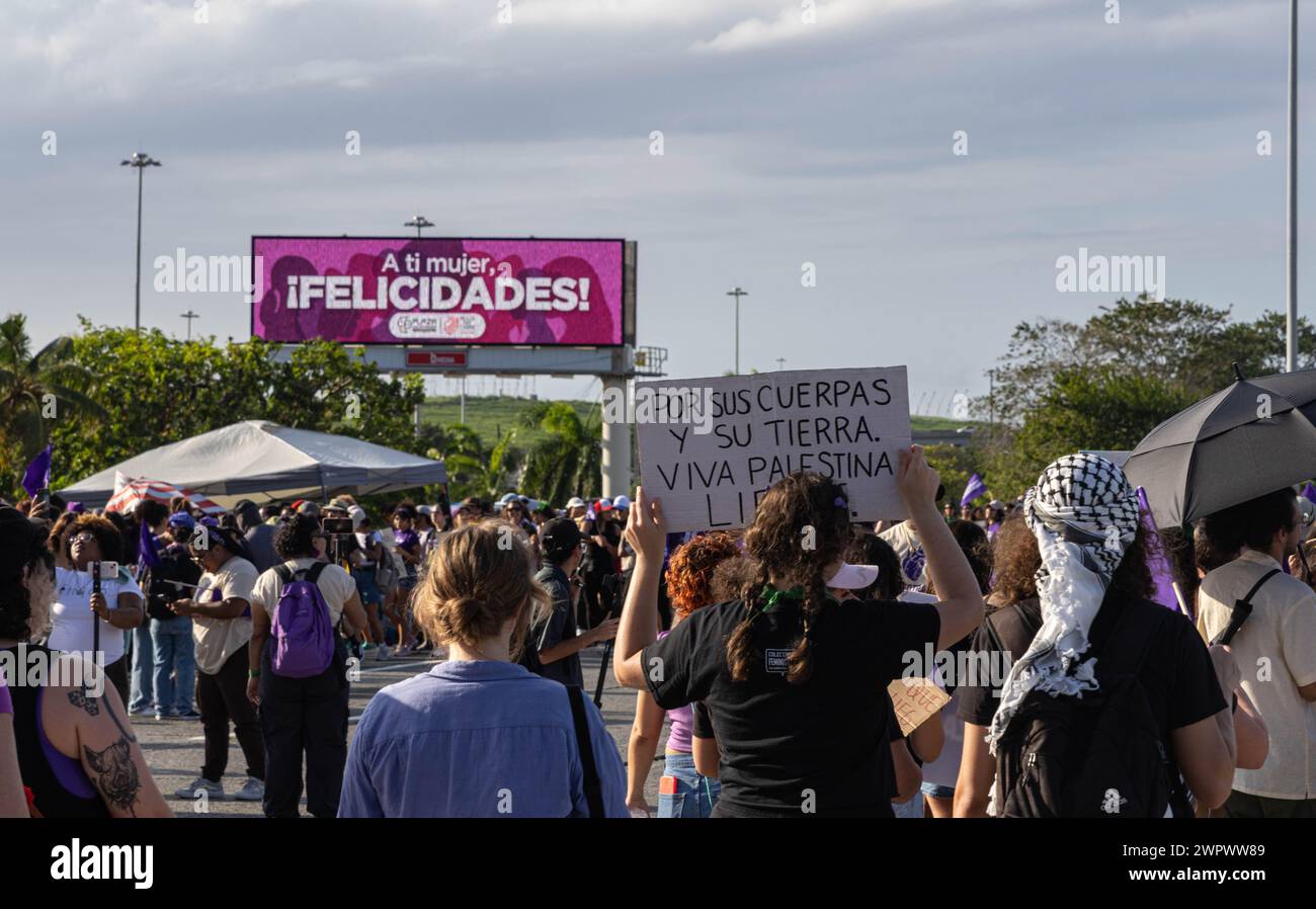 Feminists activists occupy Puerto Rico Highway 22 during a march to ...