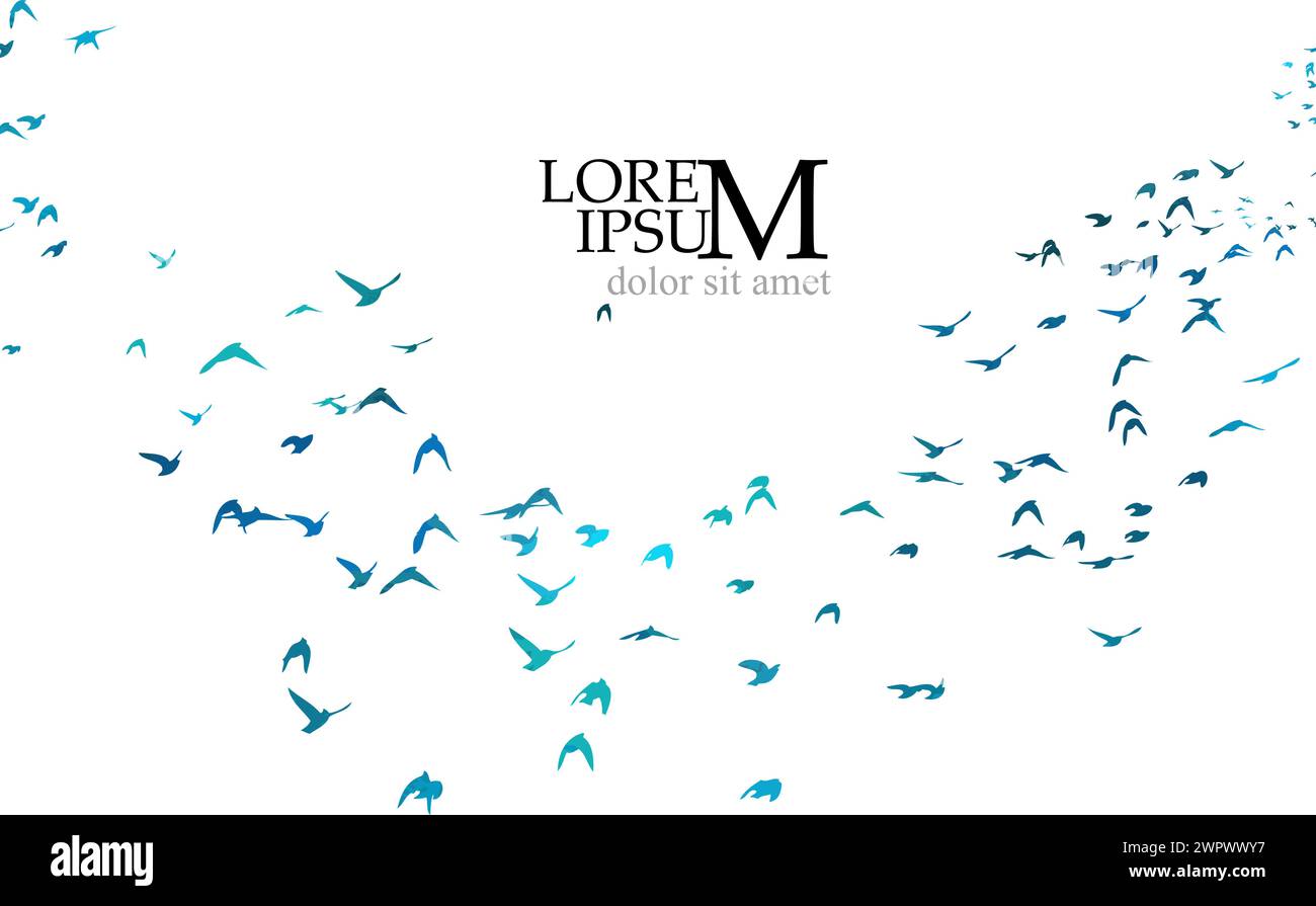 A flock of blue watercolor flying birds. hand drawing. Not AI, Free ...