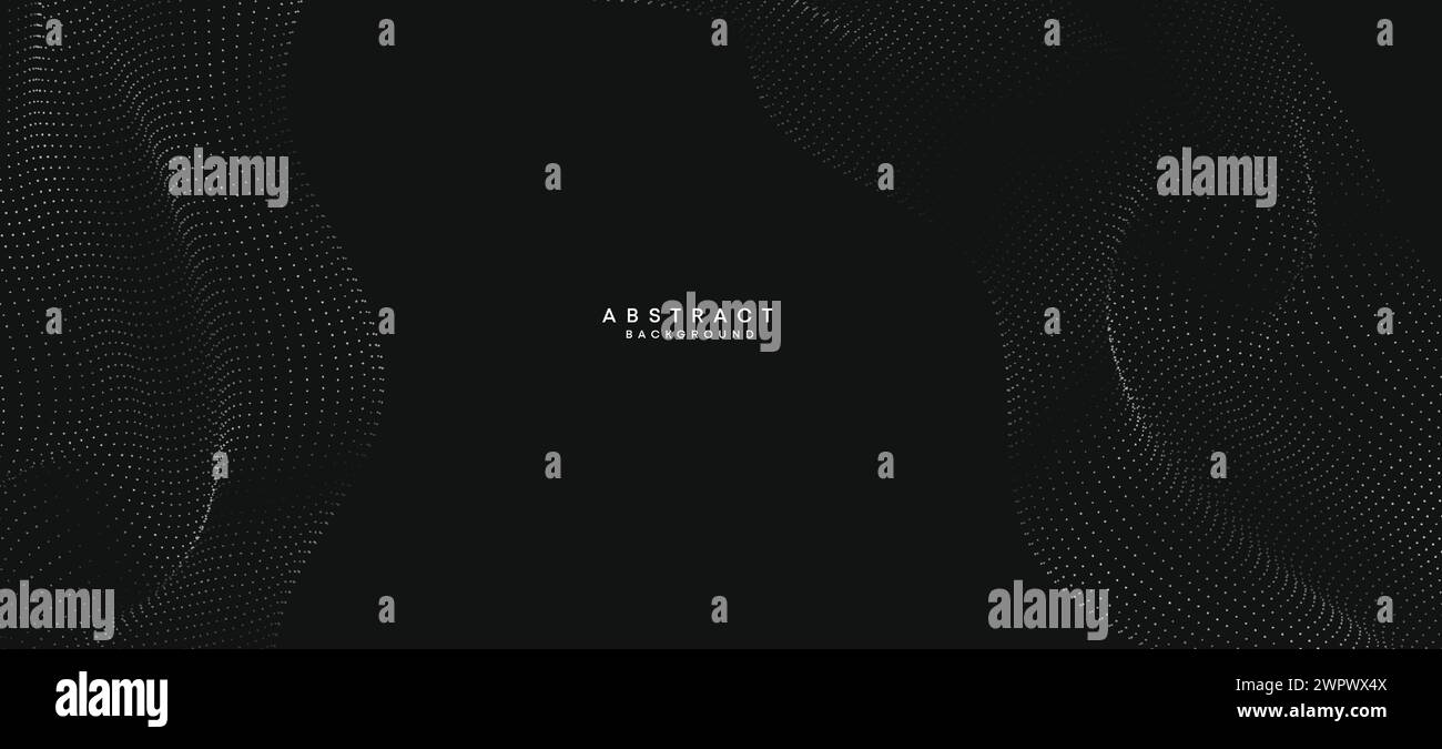 Abstract black white Gradient Flowing Dot Waving Particle geometric ...