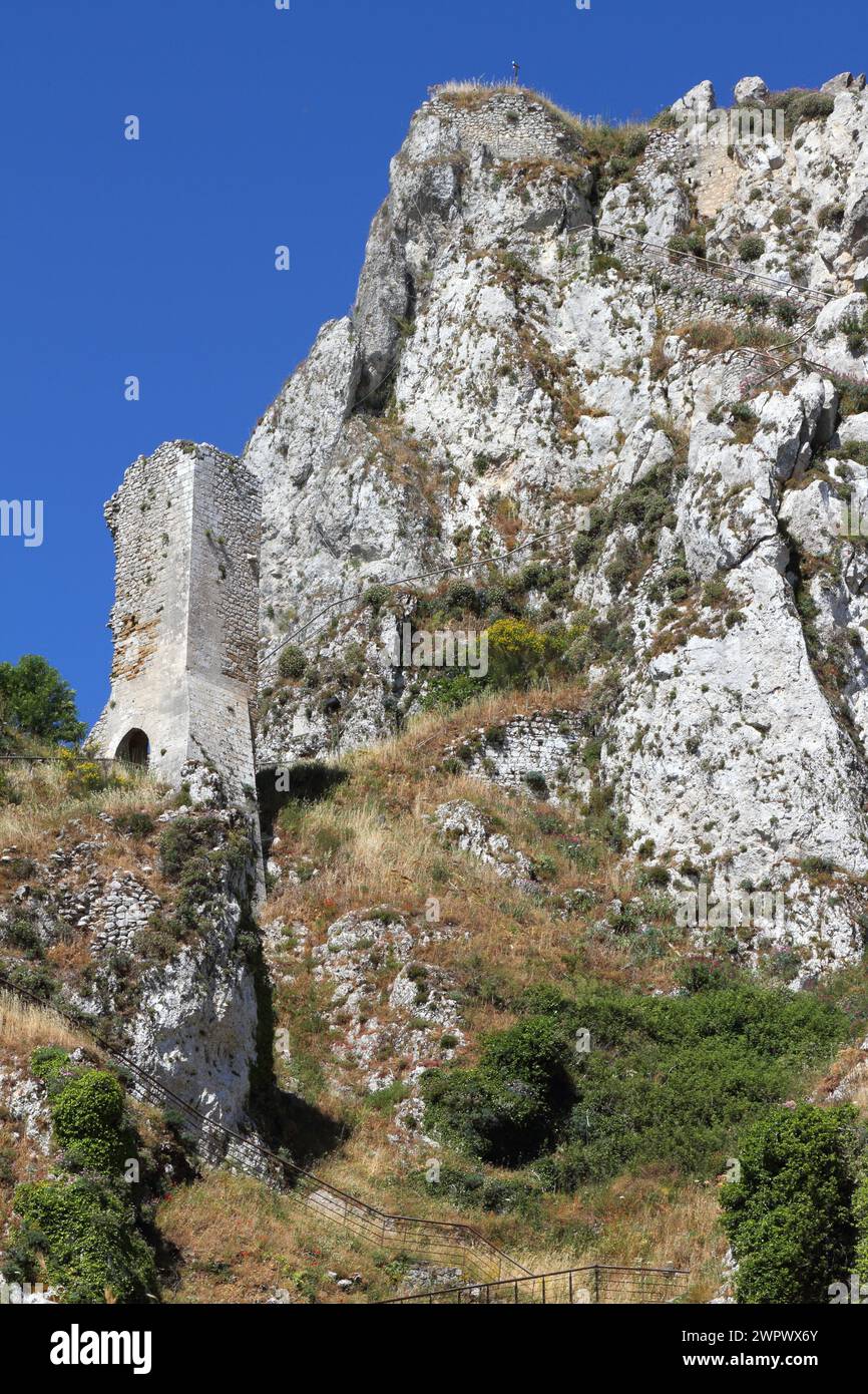 Views of the Norman Castle of Caltabellotta, Sicily, Italy Stock Photo ...
