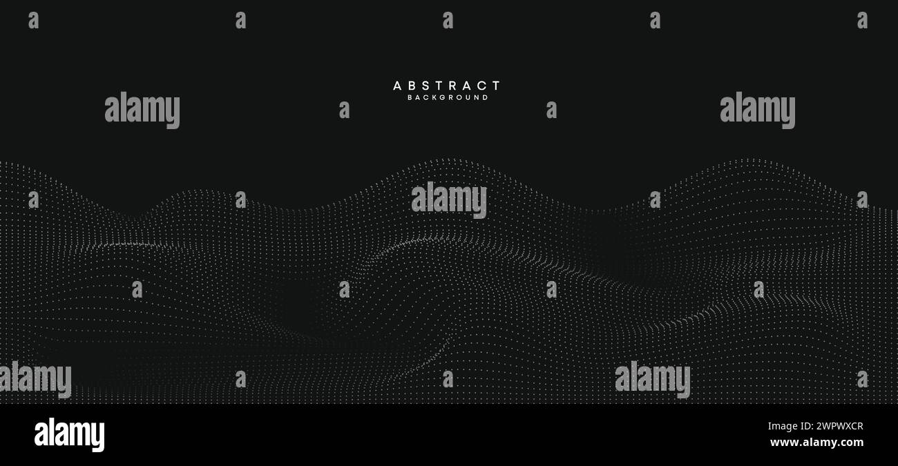 Abstract black white Gradient Flowing Dot Waving Particle geometric ...