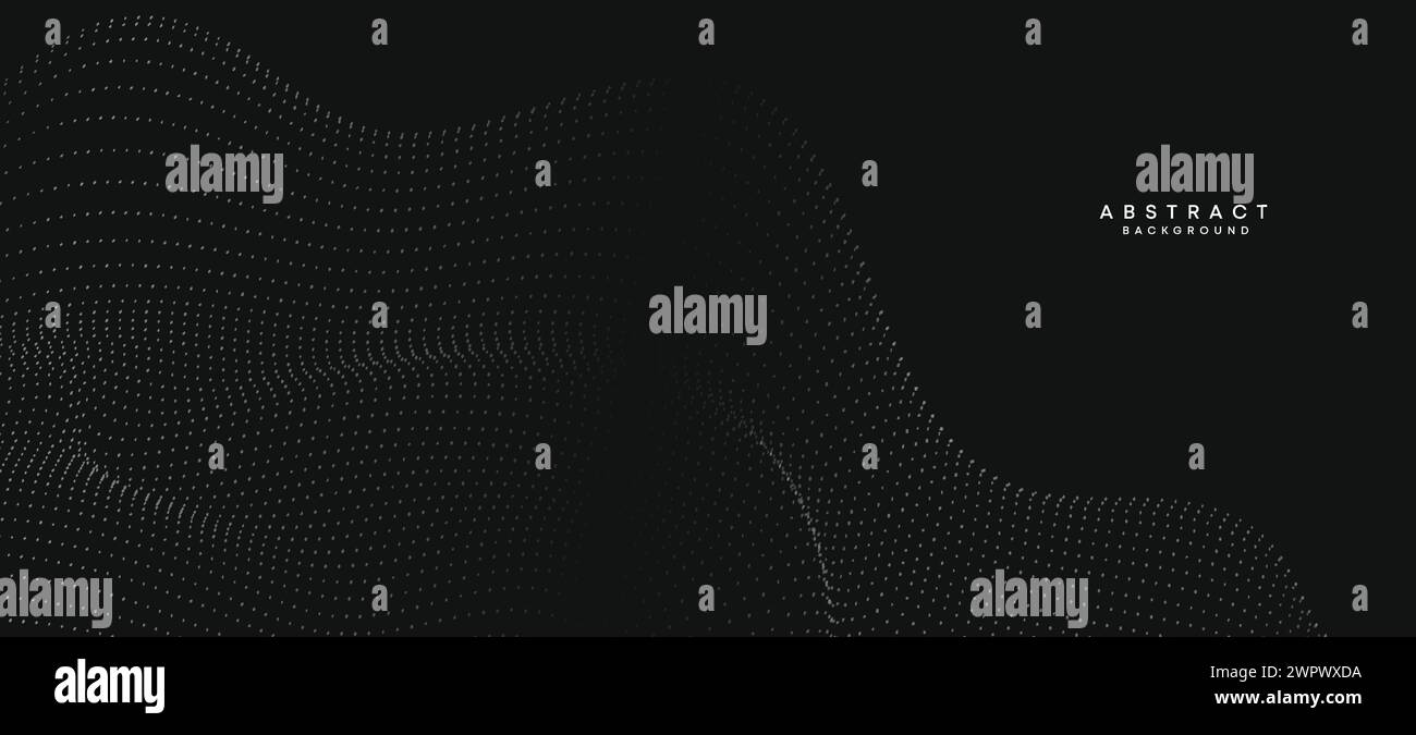 Abstract black white Gradient Flowing Dot Waving Particle geometric ...