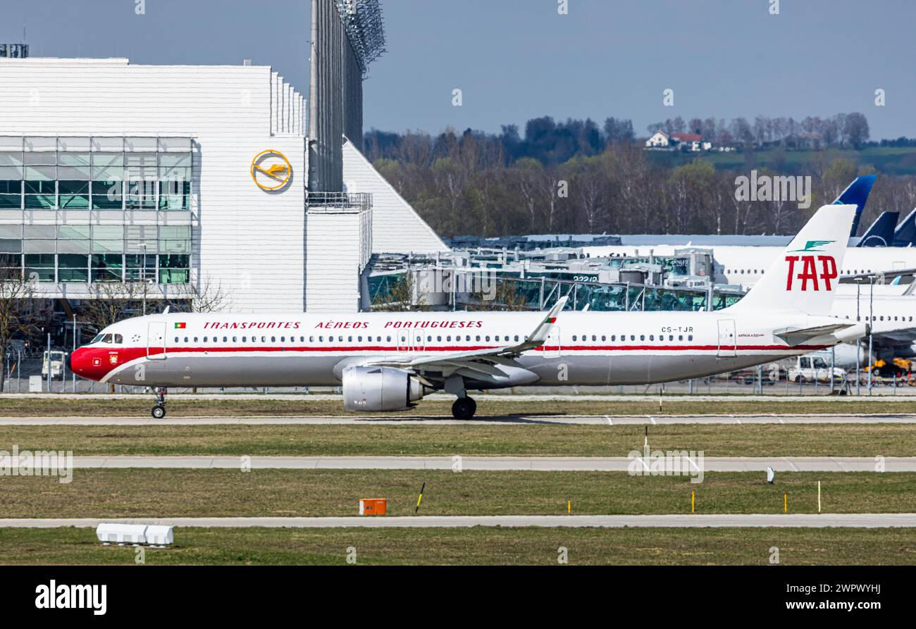 Ein Airbus A321-251NX von TAP Air Portugal rollt auf dem Flughafen ...