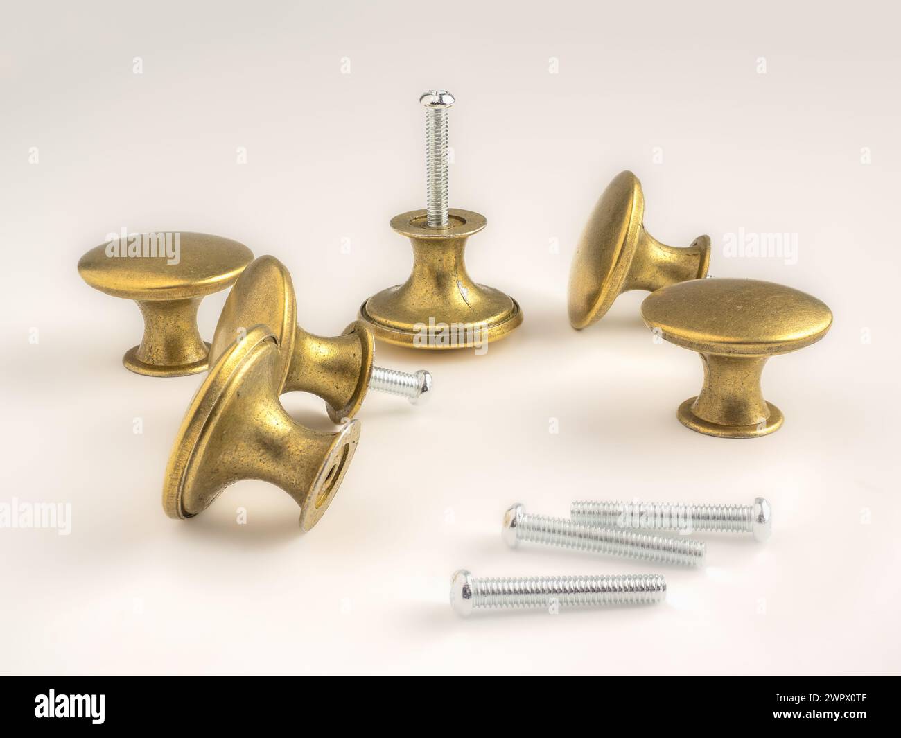 Brass joinery cabinet hardware knobs with stainless steel fixing bolts ...