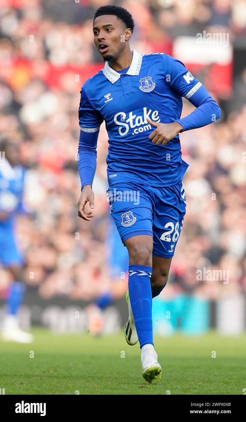 Manchester, UK. 9th Mar, 2024. Youssef Chermiti of Everton during the ...