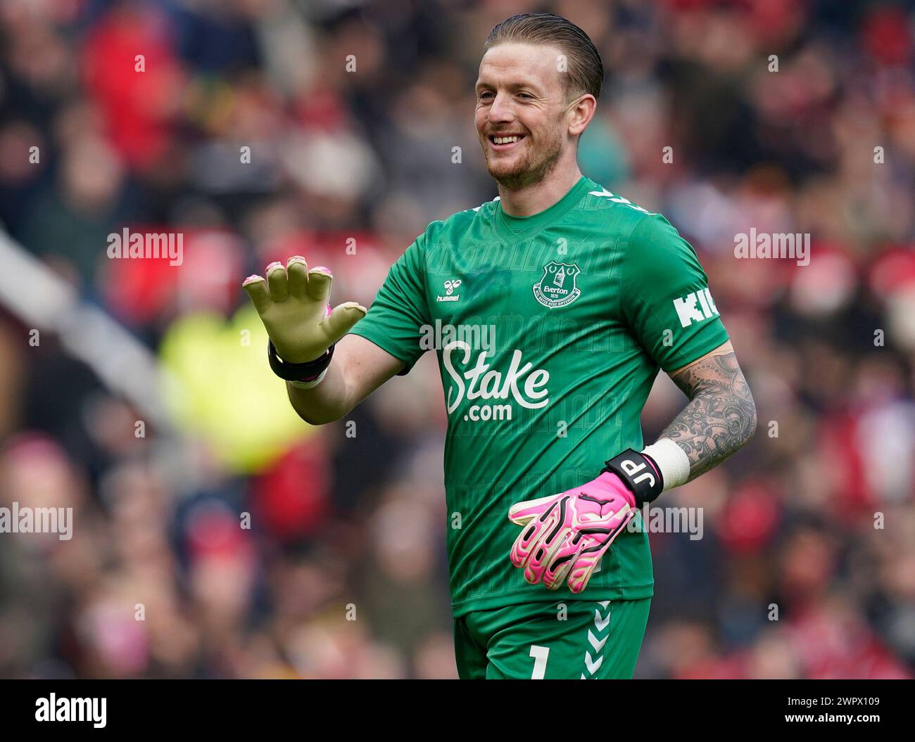 Manchester, UK. 9th Mar, 2024. Jordan Pickford of Everton during the ...