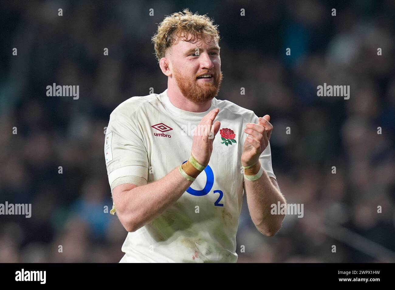 Ollie Chessum of England salutes the fans after the 2024 Guinness 6 ...