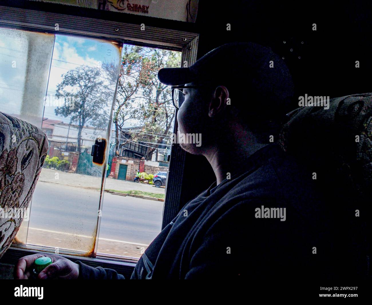 Nairobi, Nairobi, Kenya. 7th Mar, 2024. View from a matatu window onto ...